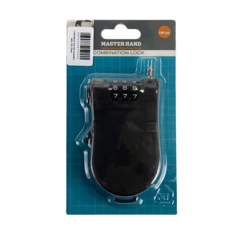 Замок кодовый с выдвижным тросом, 108 см - купить в интернет-магазине ...