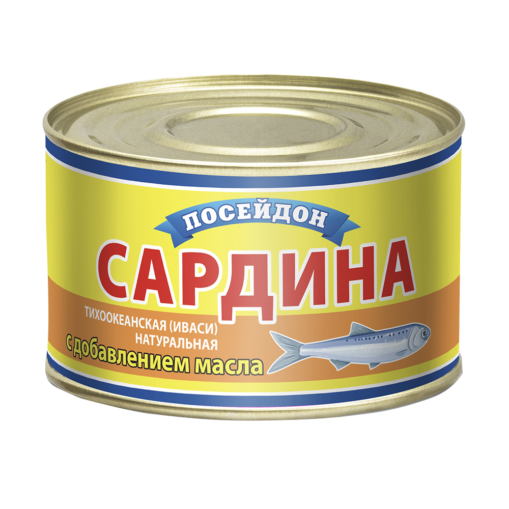 Консервы "Сардина тихоокеанская (иваси)", Посейдон, стерилизованные, с ...