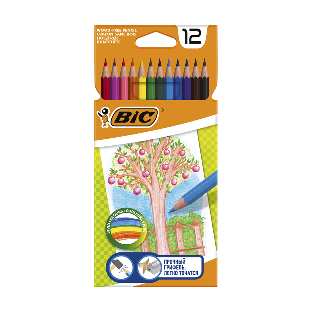 Карандаши цветные, BIC, 12 цветов - купить в интернет-магазине Fix ...