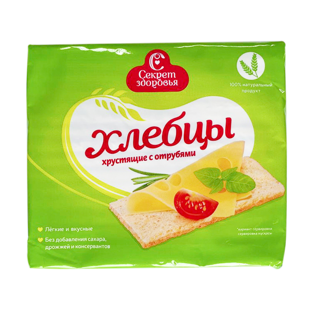 Хлебцы хрустящие, Секрет здоровья, с отрубями, 100 г - купить в ...