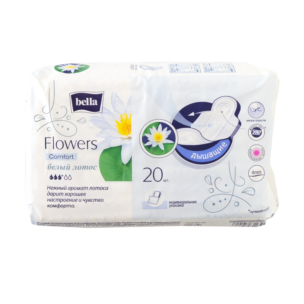 Гигиенические прокладки, Bella, Flowers Comfort, 20 шт., в ассортименте ...