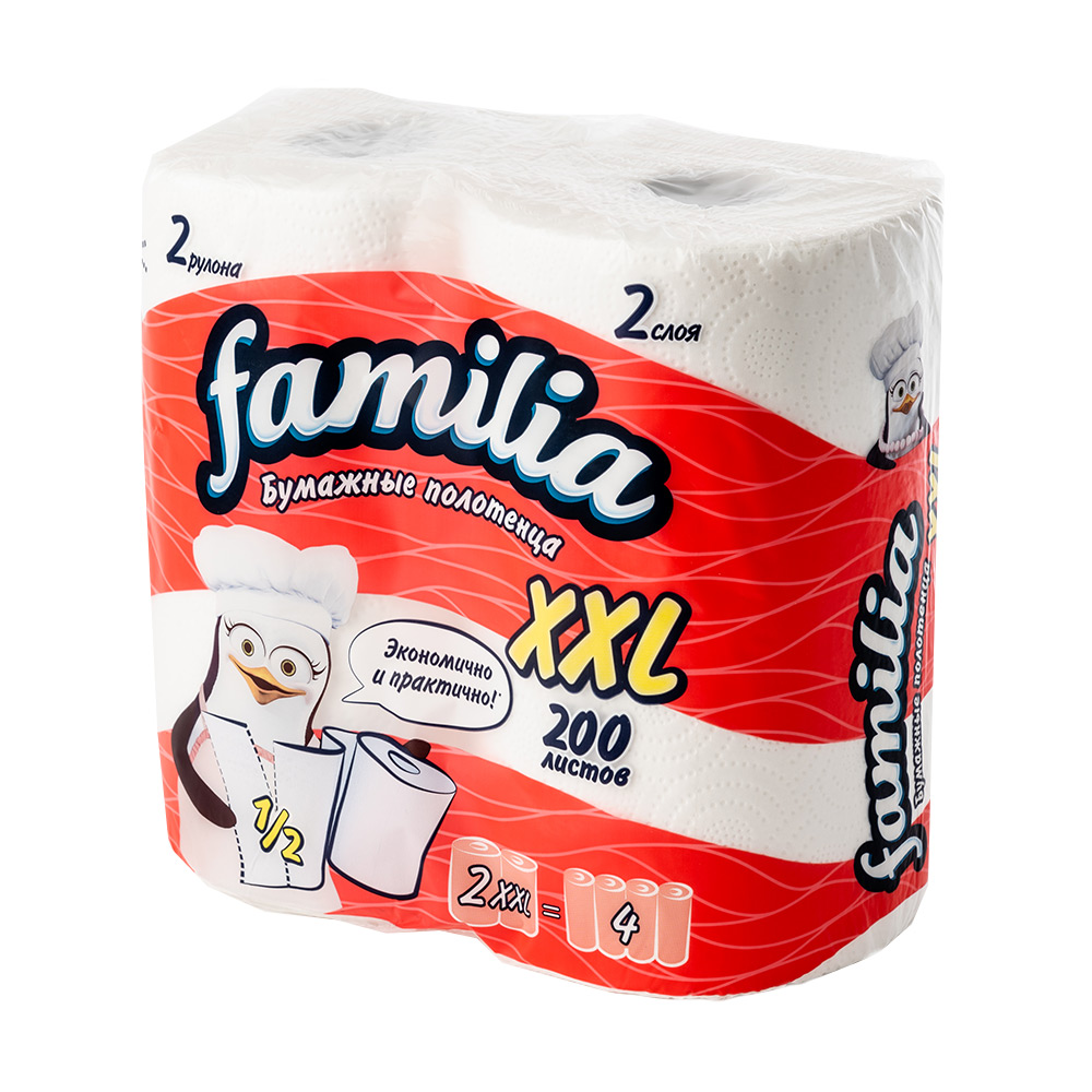 Бумажные полотенца, Familia, XXL, 2 слоя, 2 рулона - купить в интернет ...