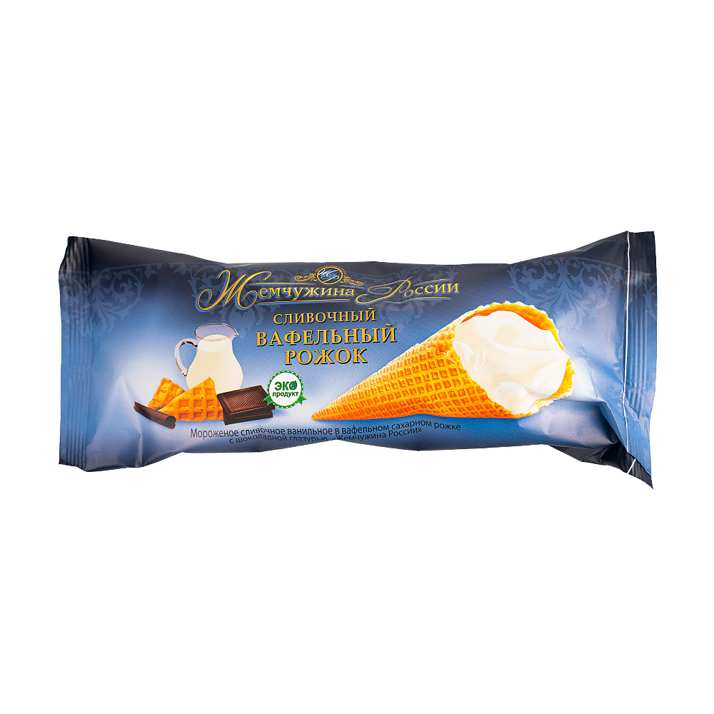 Мороженое в вафельном рожке "Жемчужина России", 110 г - купить в ...