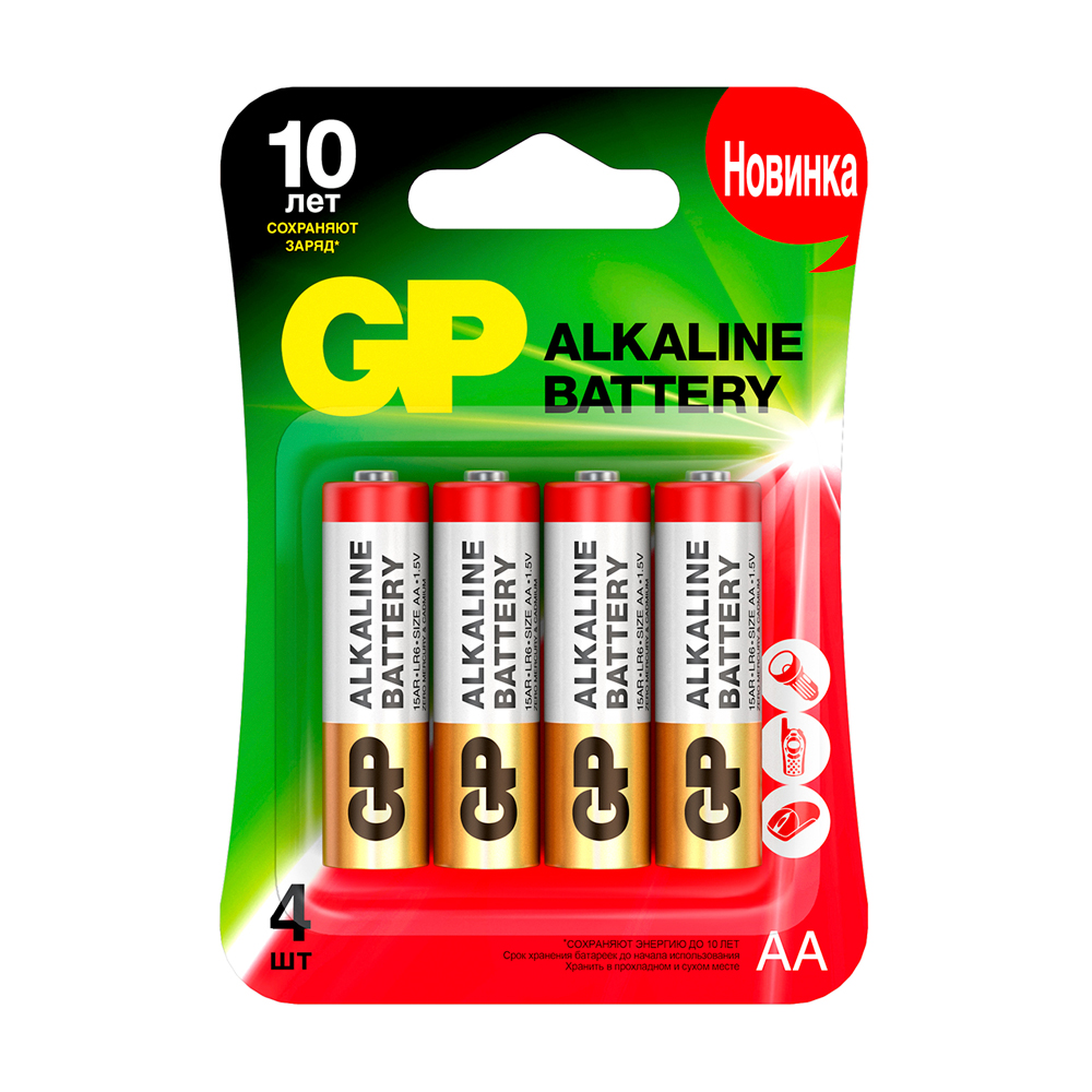 Батарейки алкалиновые, GP, АА, 4 шт. - купить в интернет-магазине Fix ...